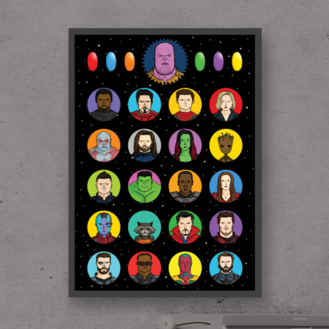 INFINITY WAR ENDGAME Marvel Illustrated Poster – Pedro Demetriou